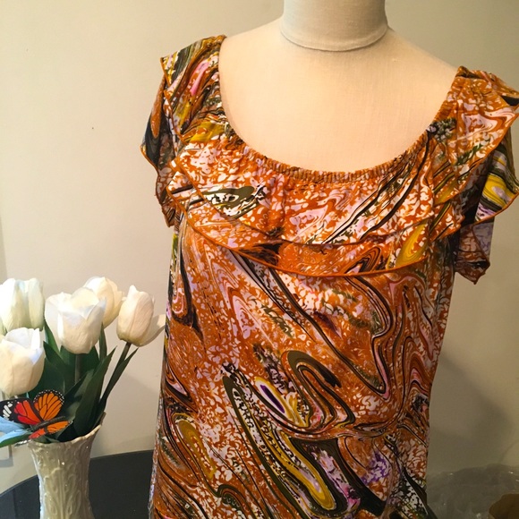 Chaus | Tops | Chaus Top Worn On Or Off The Shoulder In Multi Colors ...